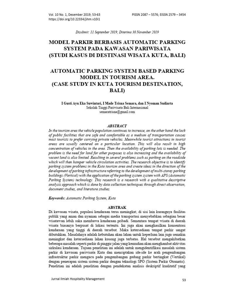Model Parkir Berbasis Automatic Parking System Pada Kawasan 4ce5hlbnt5 ...