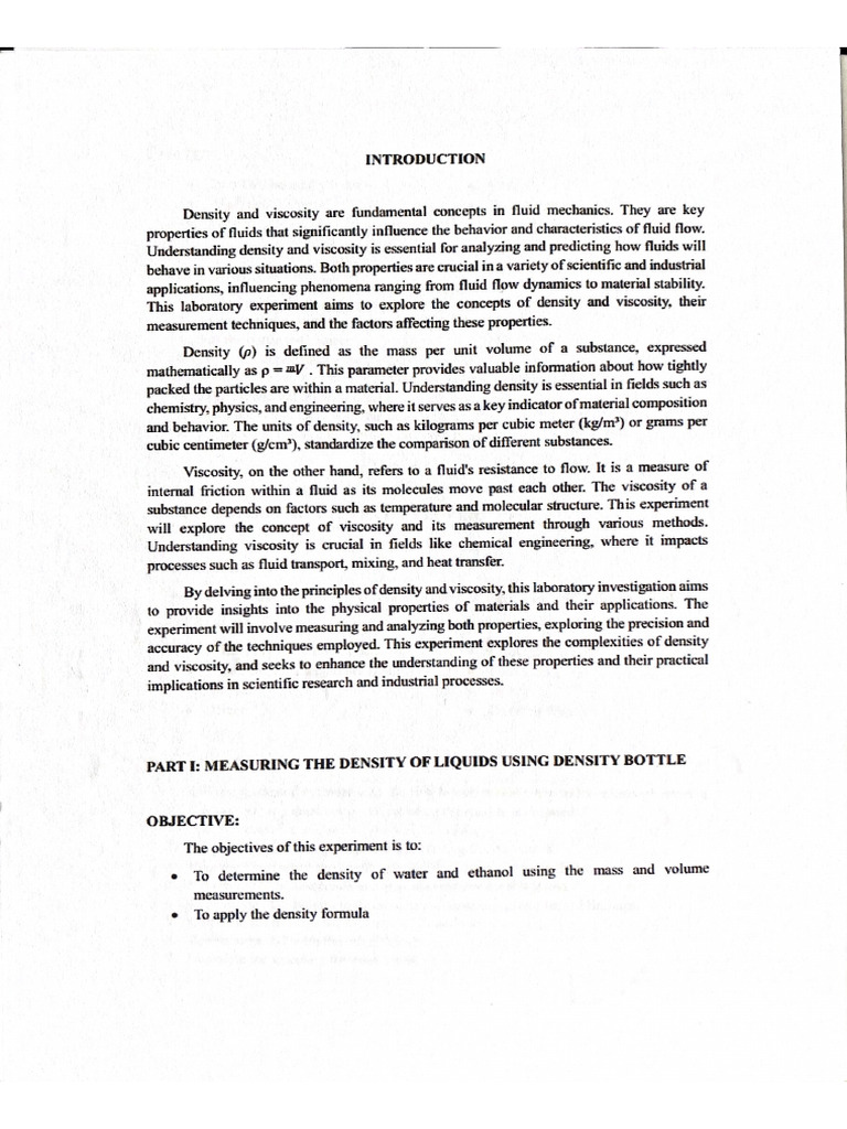 Physical Chemistry Lab Experiment 1 | PDF