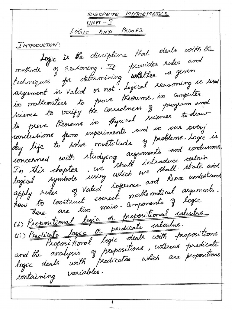 21ma1301 - DM - Unit - I Theory and Problem Solutions | PDF