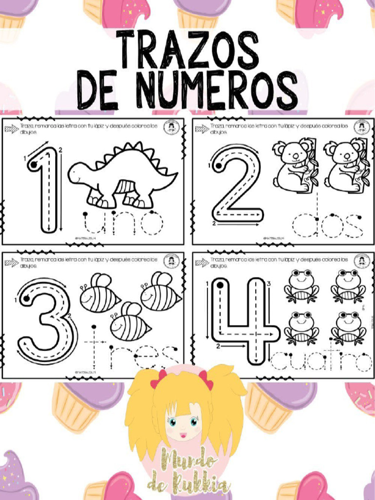 Fichas para Practicar Trazos de Números Recopilado Por Mundo de Rukkia ...