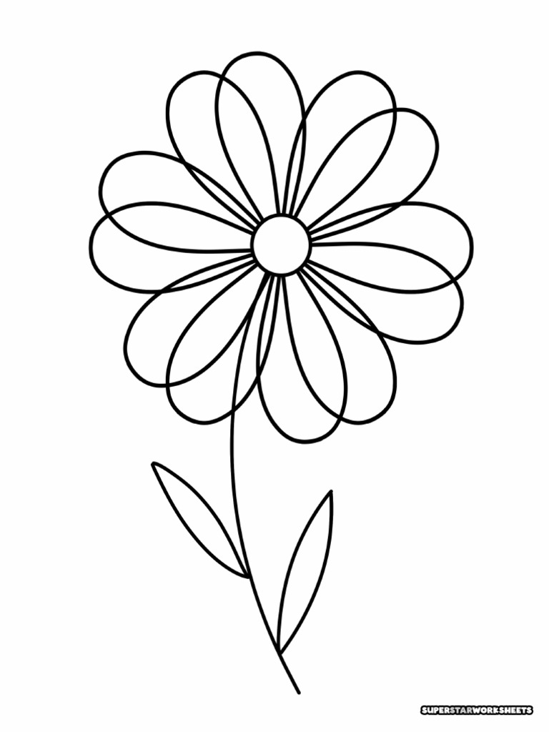 Pretty Flower Coloring Page | PDF