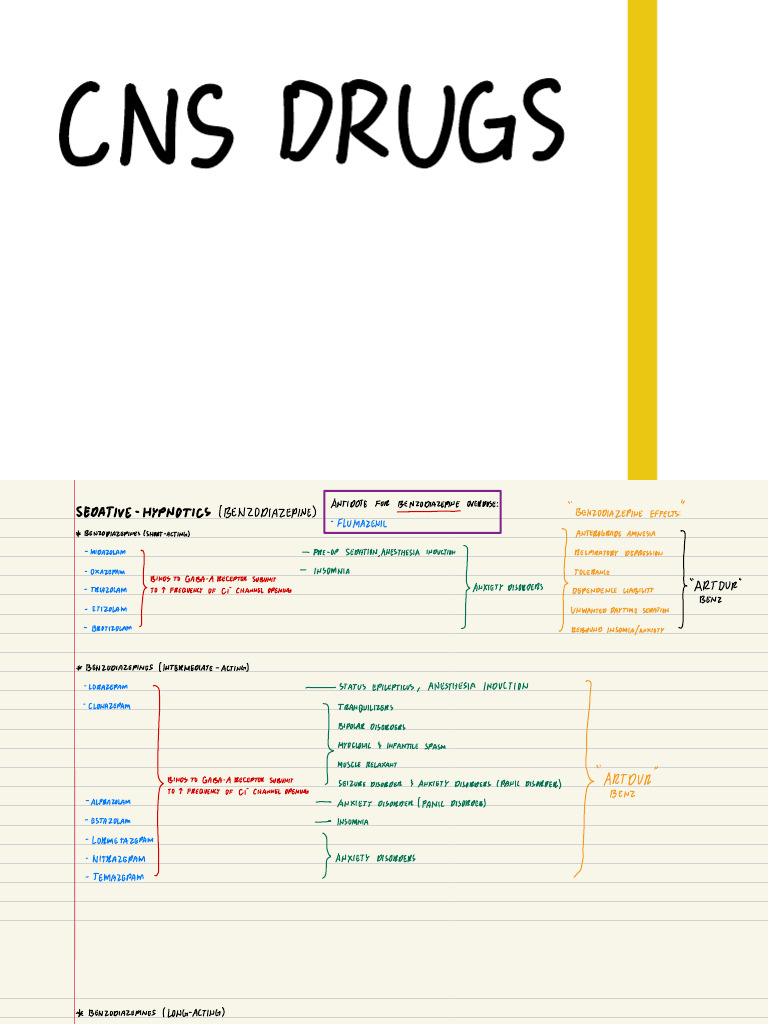 6 - CNS Drugs | PDF | Benzodiazepine | Drugs Acting On The Nervous System