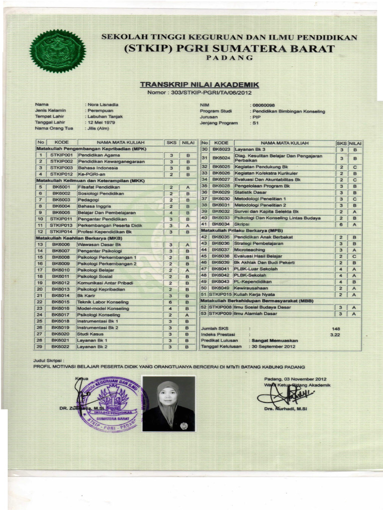 TRANSKRIP NILAI-dikompresi | PDF