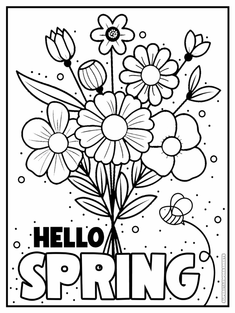 Spring Flowers Coloring Page | PDF