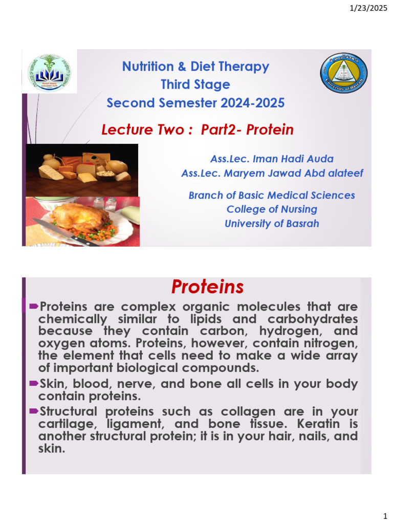 Protein Nutrition and Diet Therapy Guide | PDF | Amino Acid | Proteins