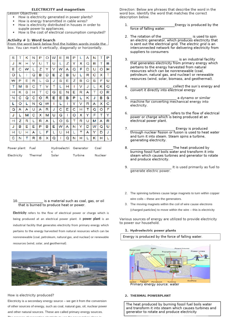 ELECTRICITY and Magnetism Complete | PDF | Power Station | Energy ...