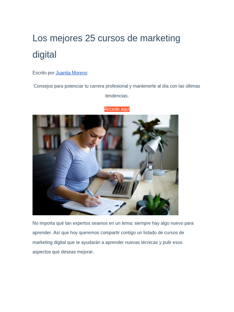 01 Los Mejores 25 Cursos de Marketing Digital | PDF | Publicidad digital | Posicionamiento en ...