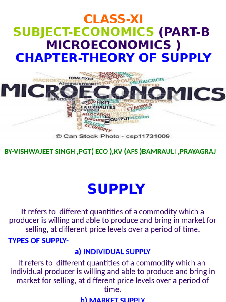 Theory of Supply in Microeconomics | PDF | Supply (Economics ...