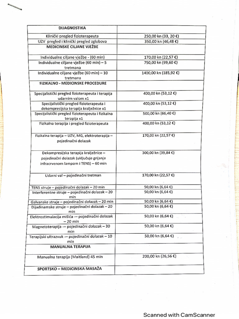 Preventis Novi Cjenik | PDF