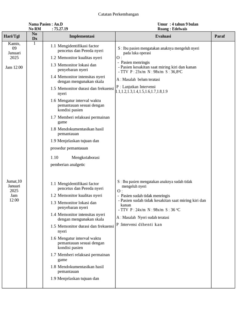 Catatan Perkembangan | PDF