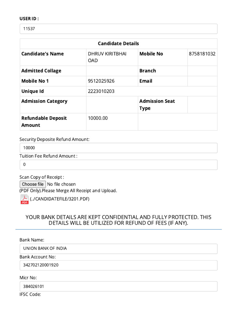 Fee Refund Register Portal 2nd Time | PDF