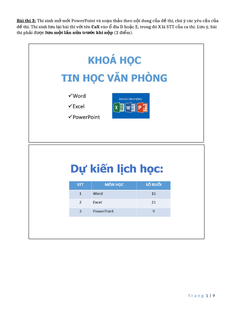 đề thực hành POWERPOINT 01 | PDF