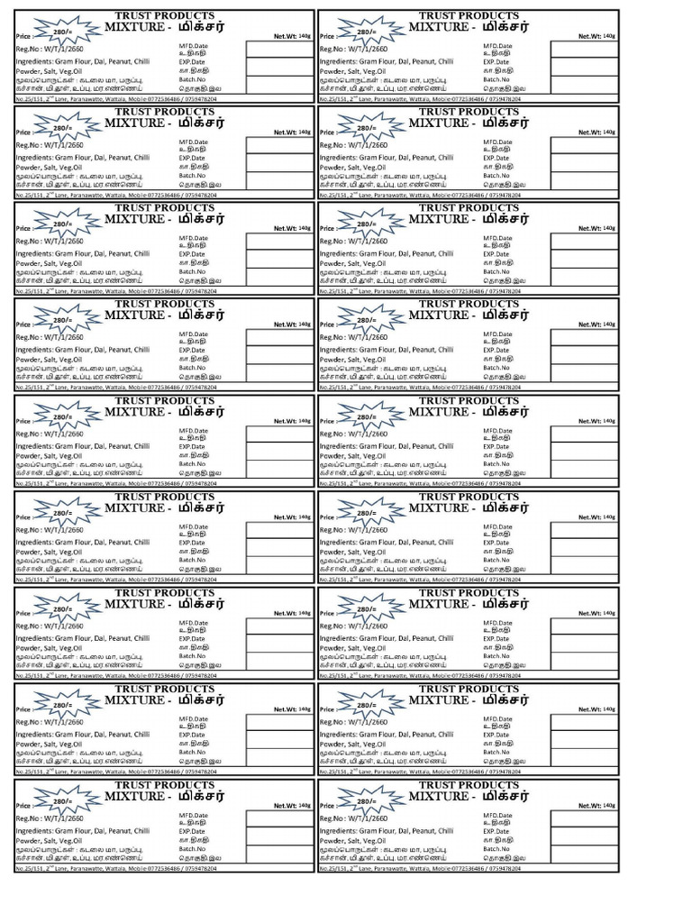 280 Rs Mixture | PDF