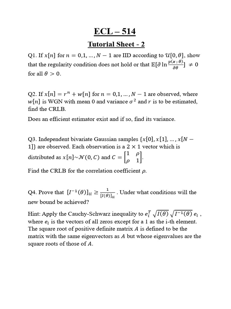 ECL 514 Tutorial 2 | PDF