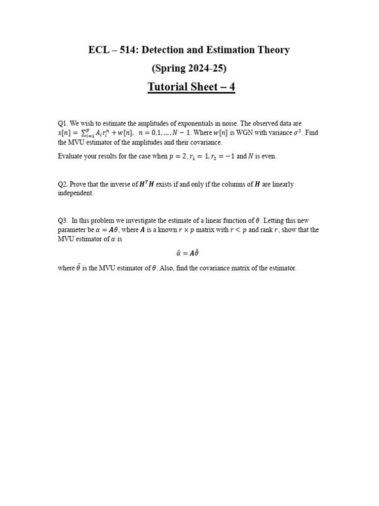 ECL 514 Tutorial 4 | PDF