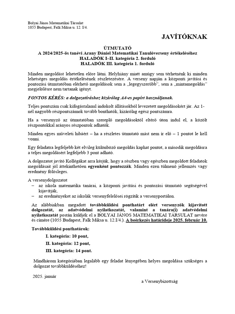 AD Haladok 2fordulo Javitoknak | PDF