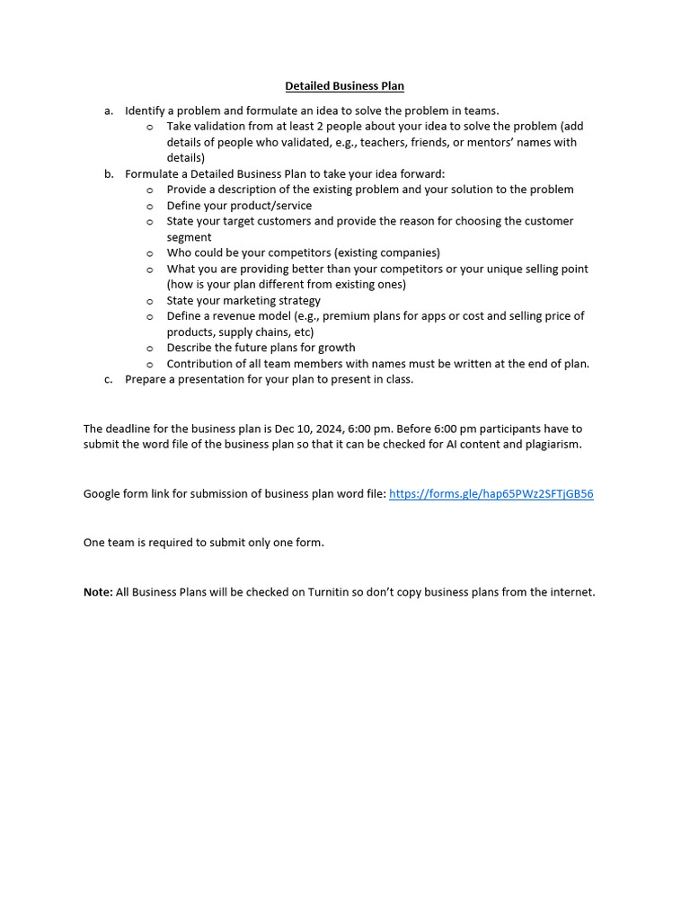 Comprehensive Business Plan Guide | PDF