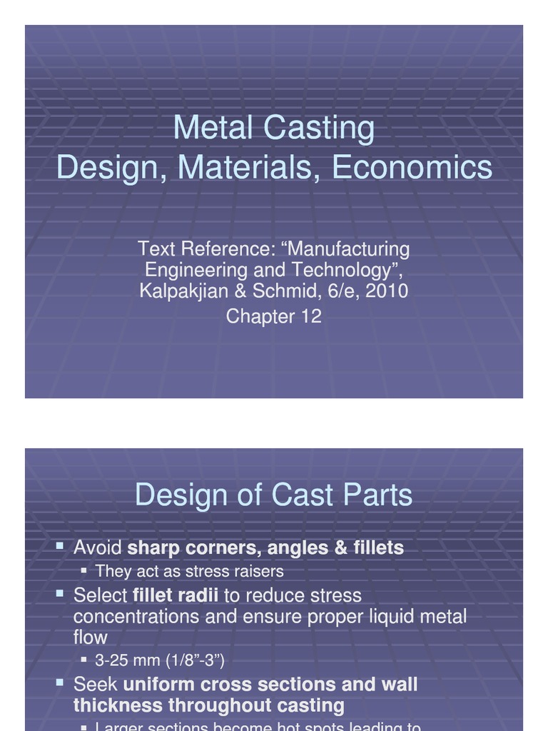 Metal Casting Metal Casting Metal Casting Metal Casting Design, Materials, Economics Design ...