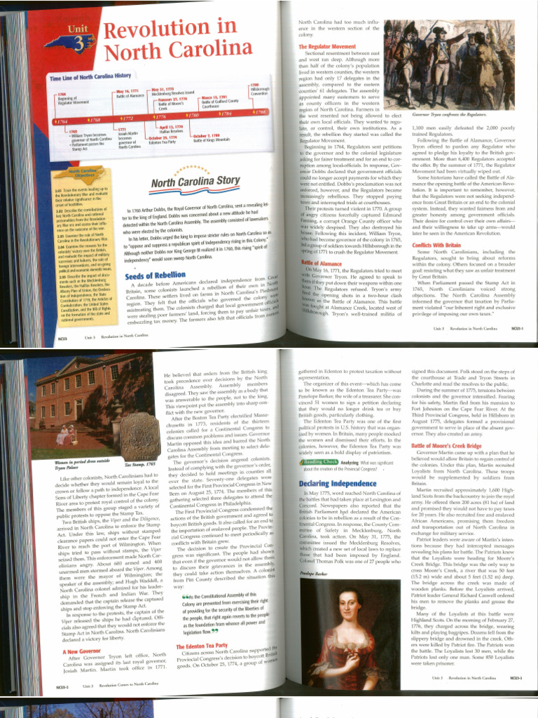 Unit 3 - Revolution in North Carolina | PDF