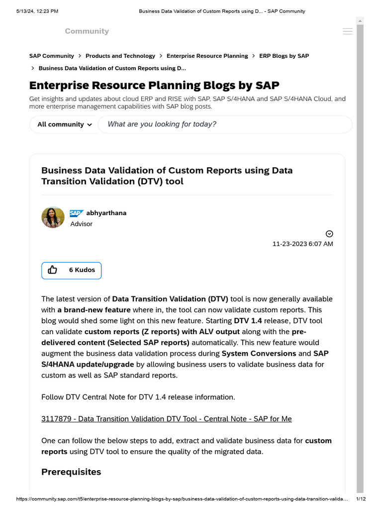 DTV Tool - Business Data Validation | PDF | Enterprise Resource Planning | Information ...