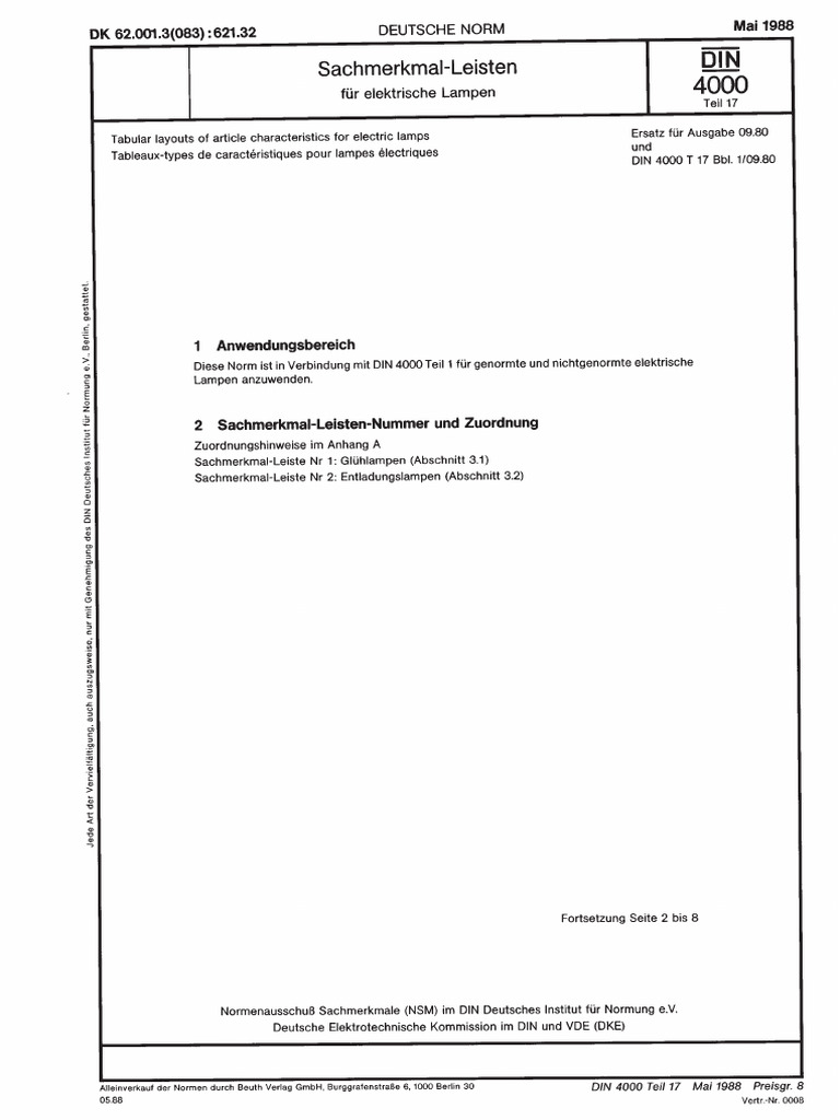 DIN 4000-17 1988-05 | PDF