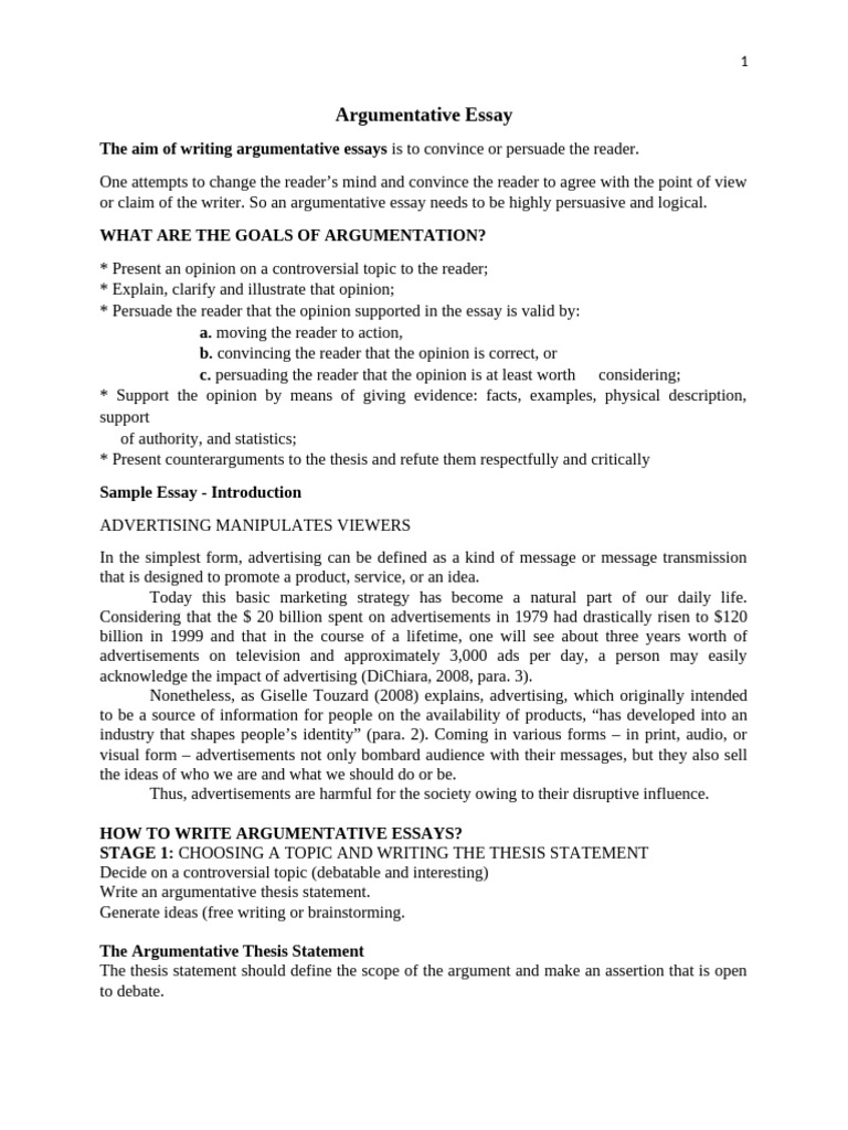 Writing Effective Argumentative Essays | PDF | Essays | Argument