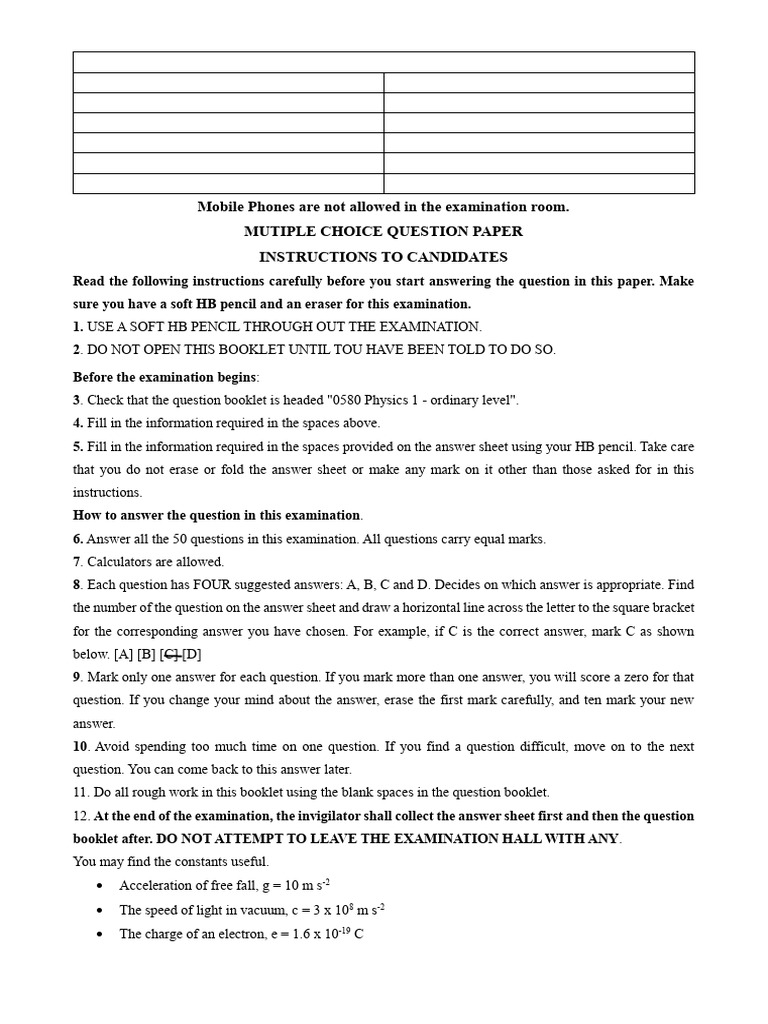 Physics Paper 1 Form Five | PDF | Liquids | Waves