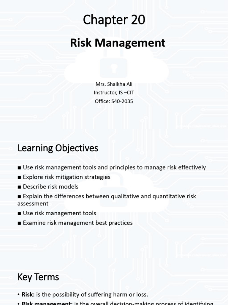 Chapter 20 Risk Management - Students Version | PDF | Risk Management ...
