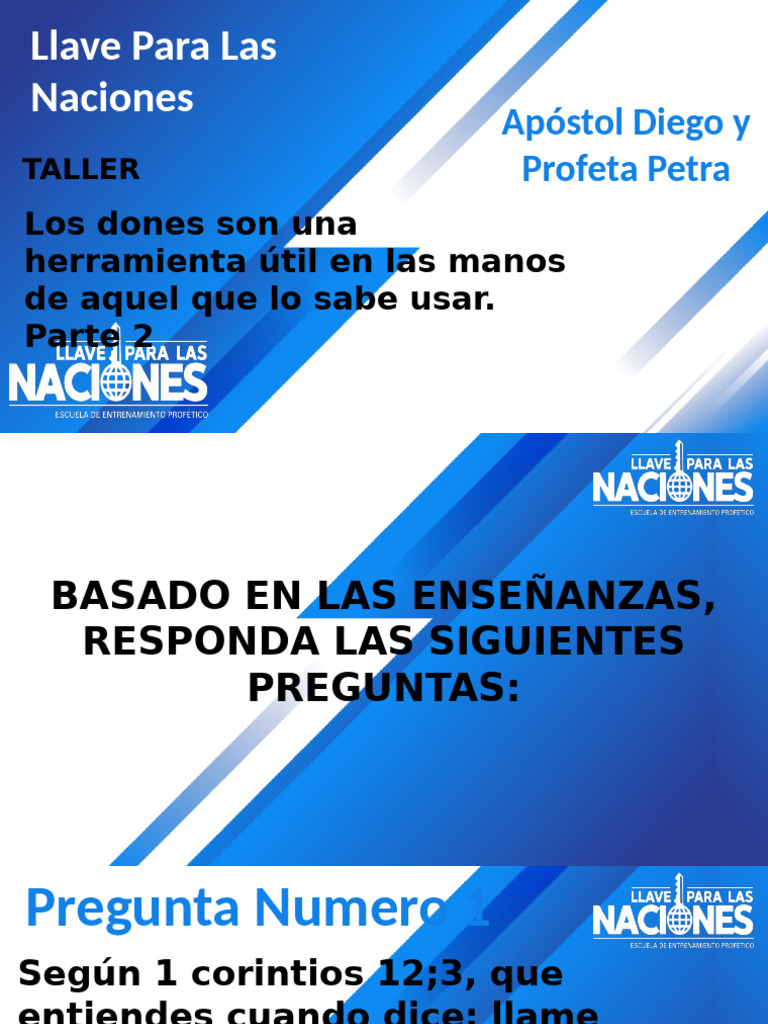 Taller Los dones son una herramienta útil en las manos de aquel que lo ...