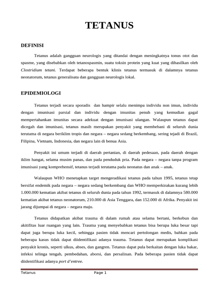 Tetanus | PDF