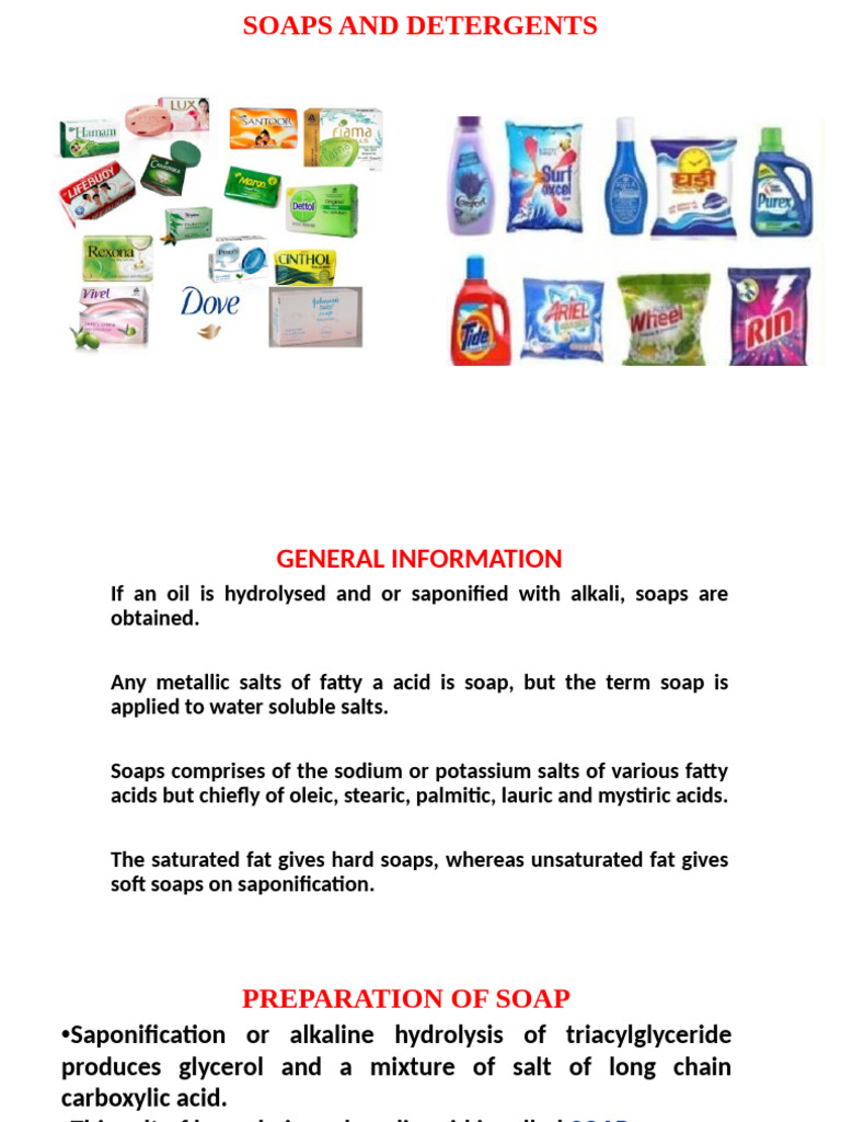 Soap and Detergent Chemistry Explained | PDF | Soap | Detergent