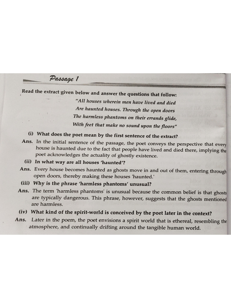 10th Ans Key Poem-Haunted Houses | PDF