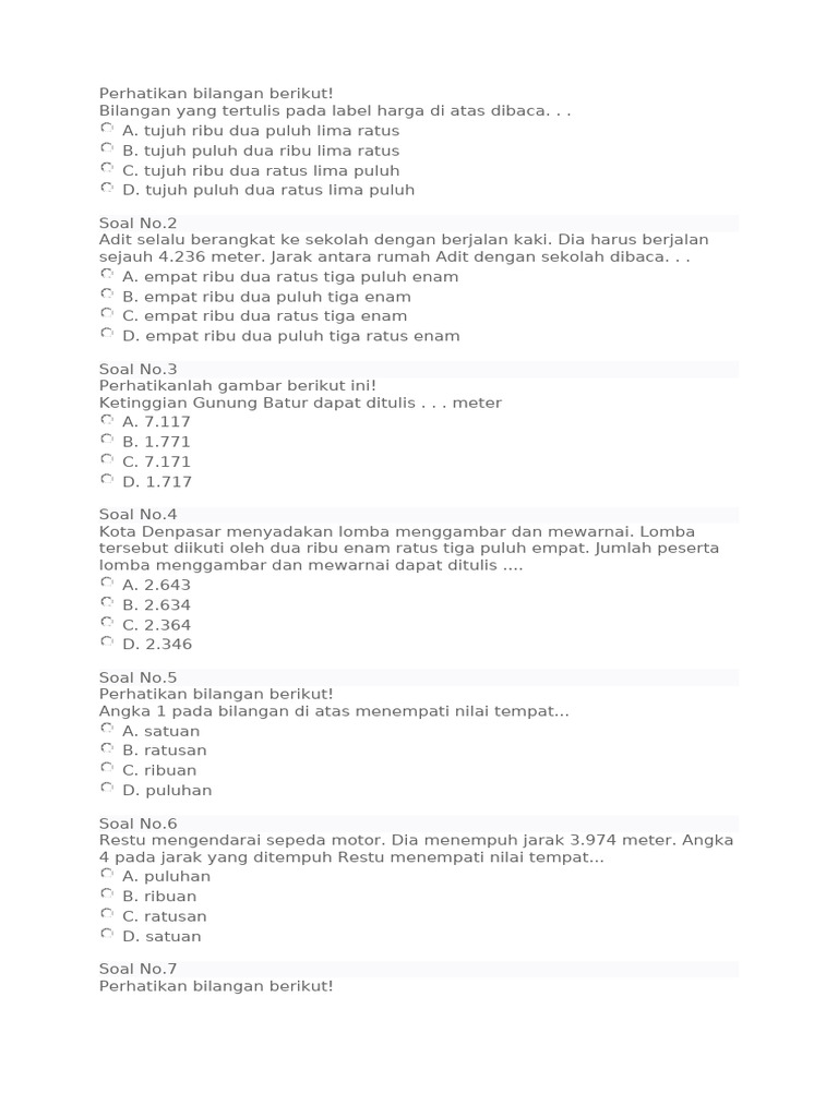 Perhatikan Bilangan Berikut | PDF