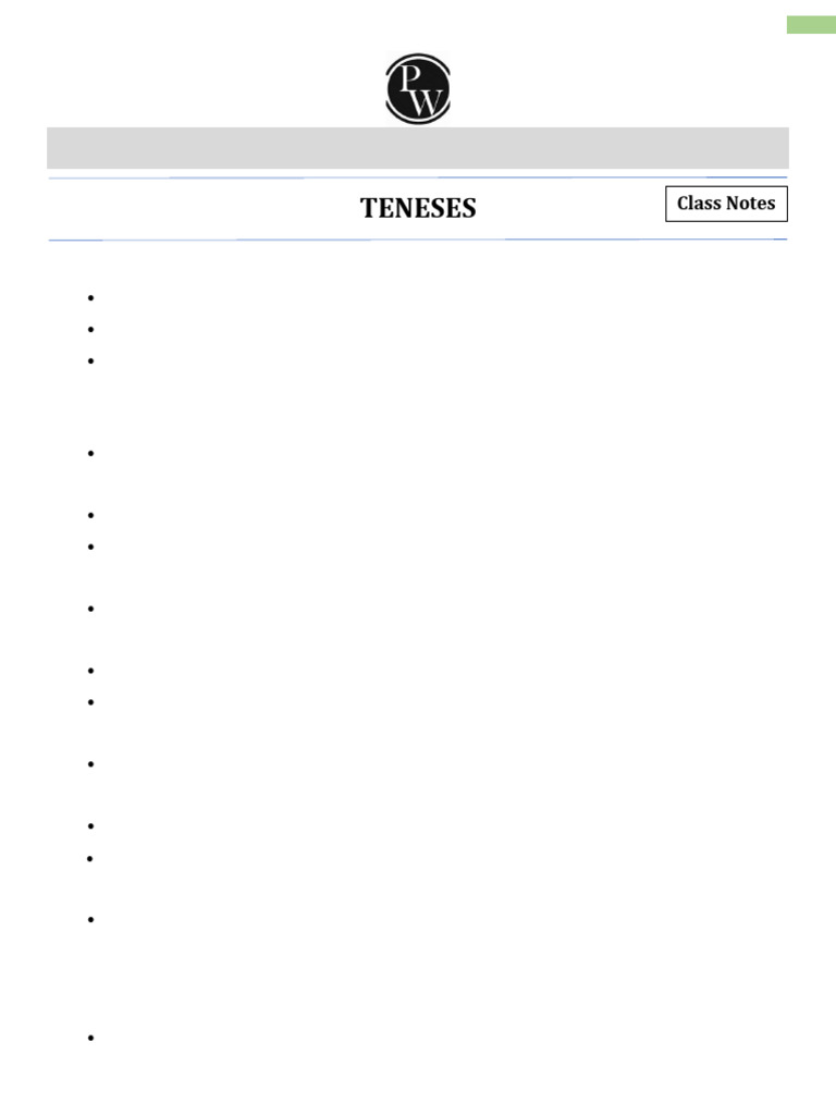 Tenses, Conditionals _ Short Notes | PDF | Grammatical Tense | Perfect ...