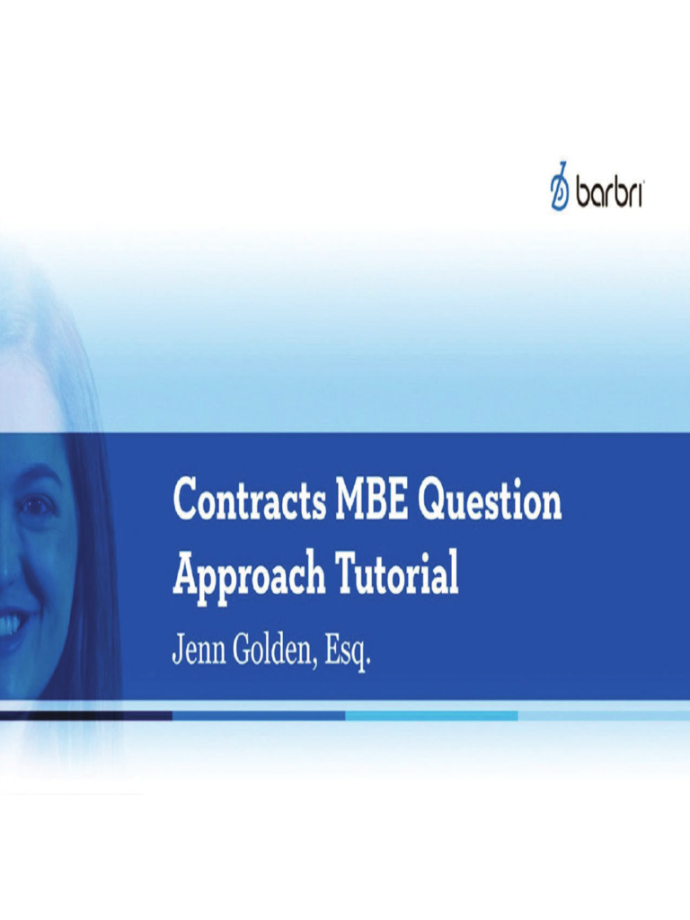MBE Approach Tutorial - Contracts Tutorial Slides | PDF