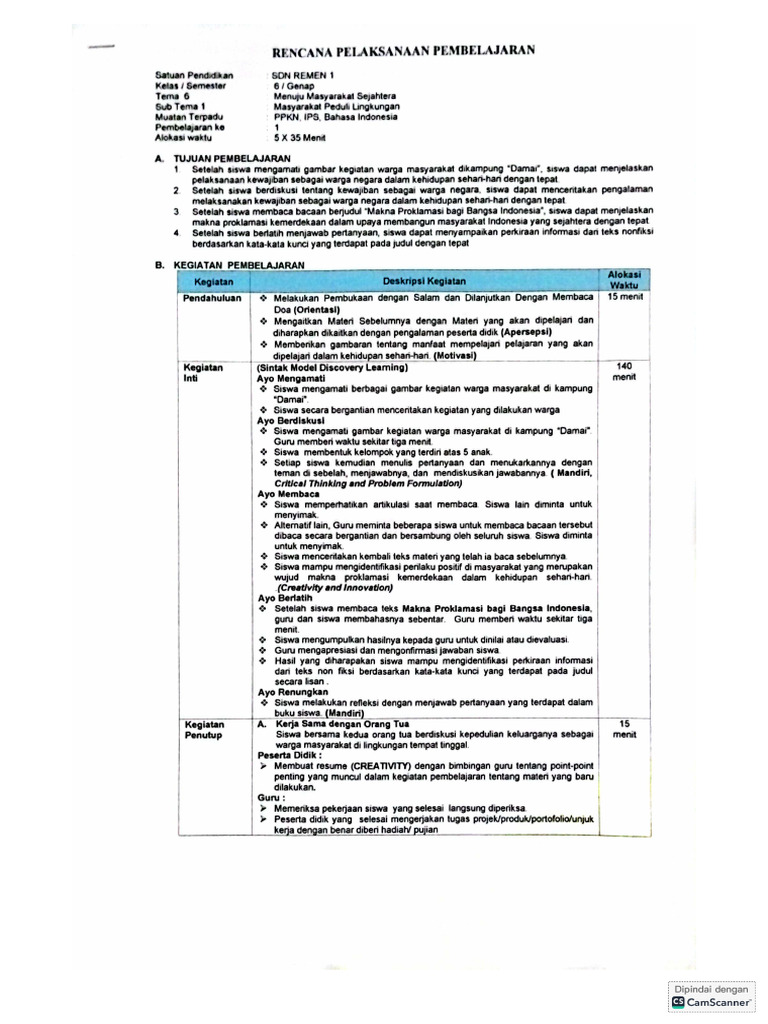 RPP Kls 6 Drainase | PDF