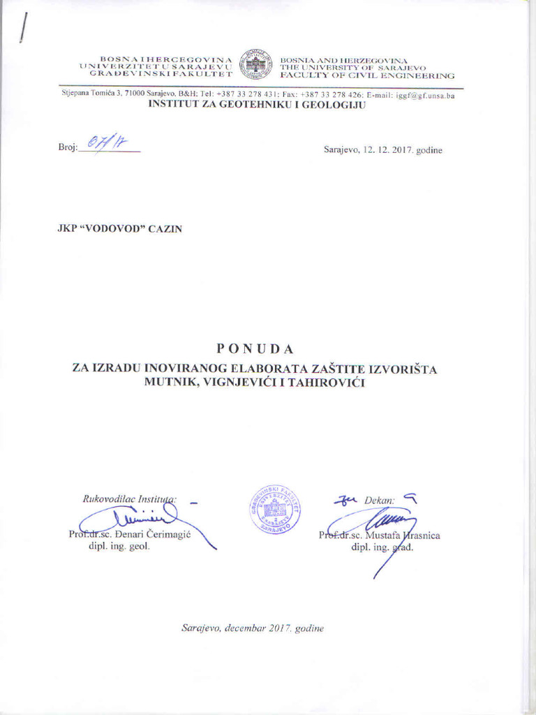 Ponuda - Institut Za Geotehniku | PDF