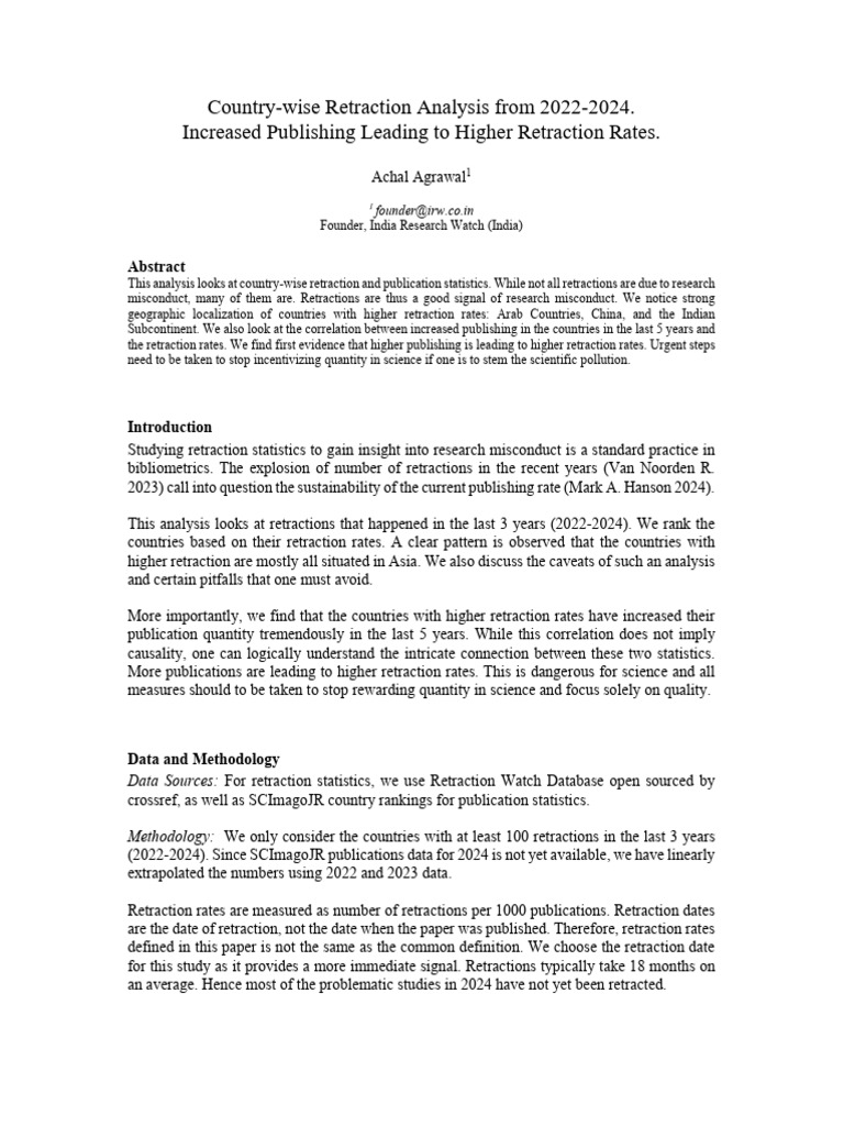 Retraction Rate Analysis v2 | PDF | Statistics | Science