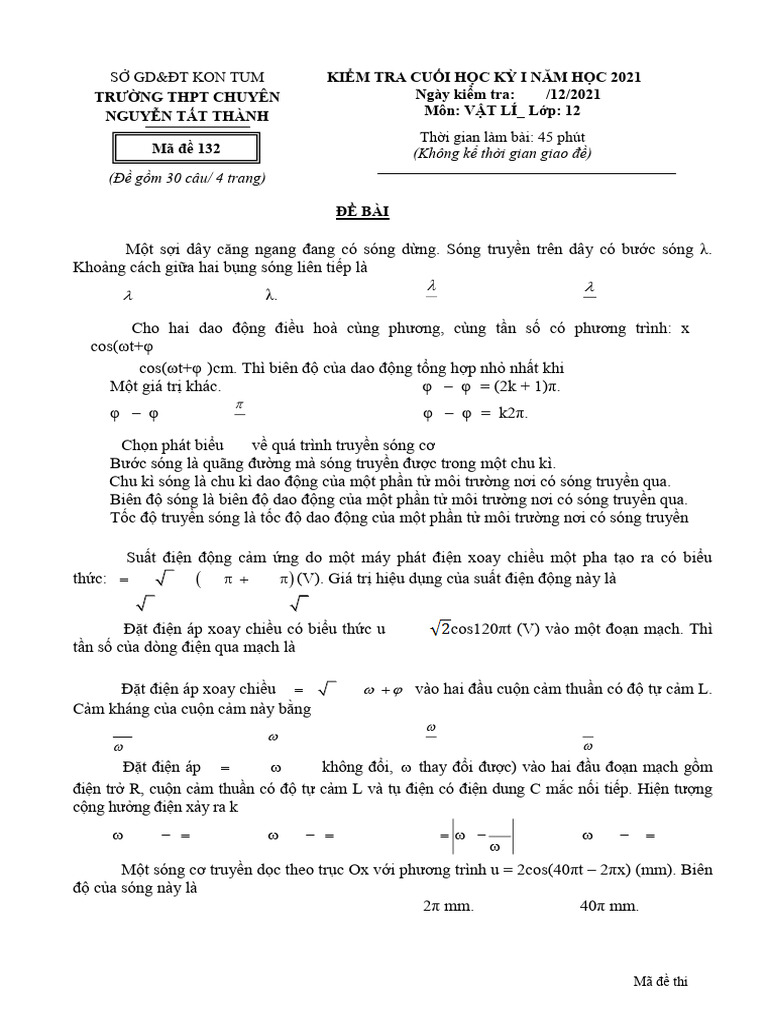 de-thi-cuoi-ky-1-vat-li-12-nam-2021-2022-thpt-chuyen-nguyen-tat-thanh-kon-tum | PDF
