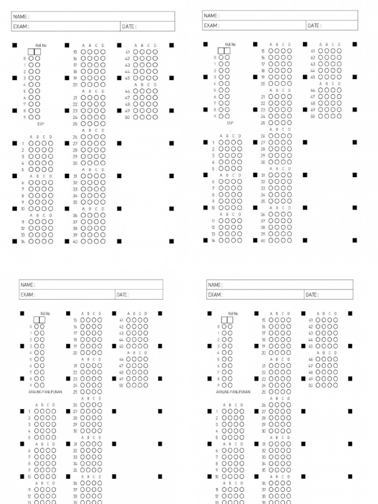 Answer Sheet Grade 5 Rizal | PDF