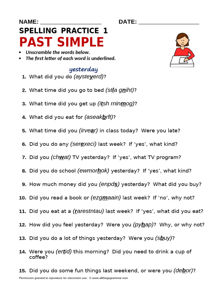 Atg Worksheet Spellpast2 | PDF | Learning | Human Communication