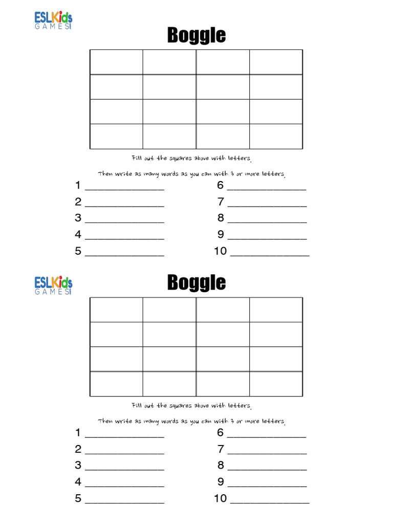 Boggle Word Game Instructions | PDF