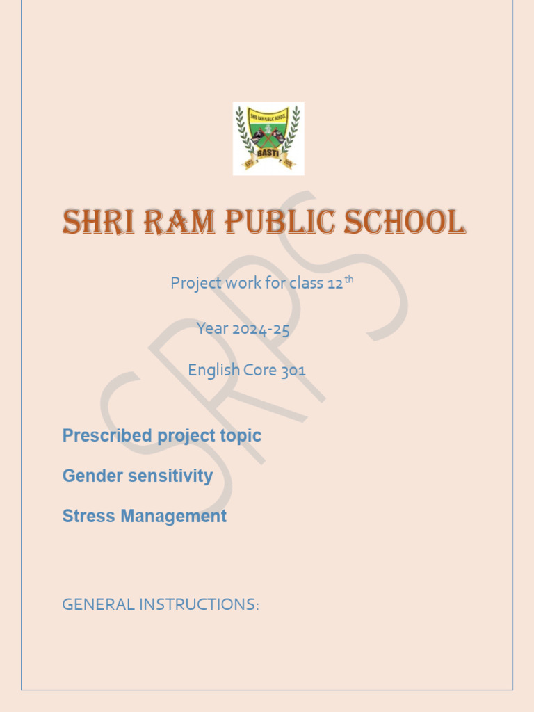 SRPS Class 12 English Core Project 2024-25 | PDF | Liberal Arts ...