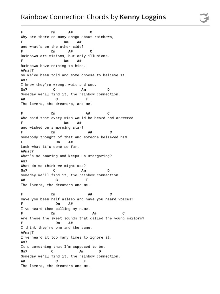 Rainbow Connection Guitar Chords | PDF
