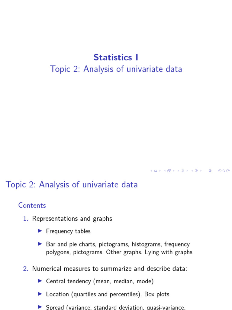 Topic 2 Analysis of Univariate Data | PDF | Statistical Analysis | Teaching Mathematics