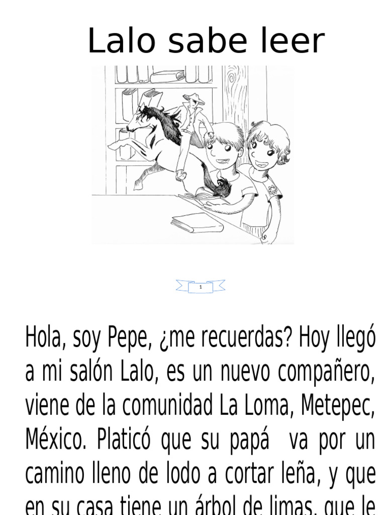 Lalo Sabe Leer Lectura | PDF