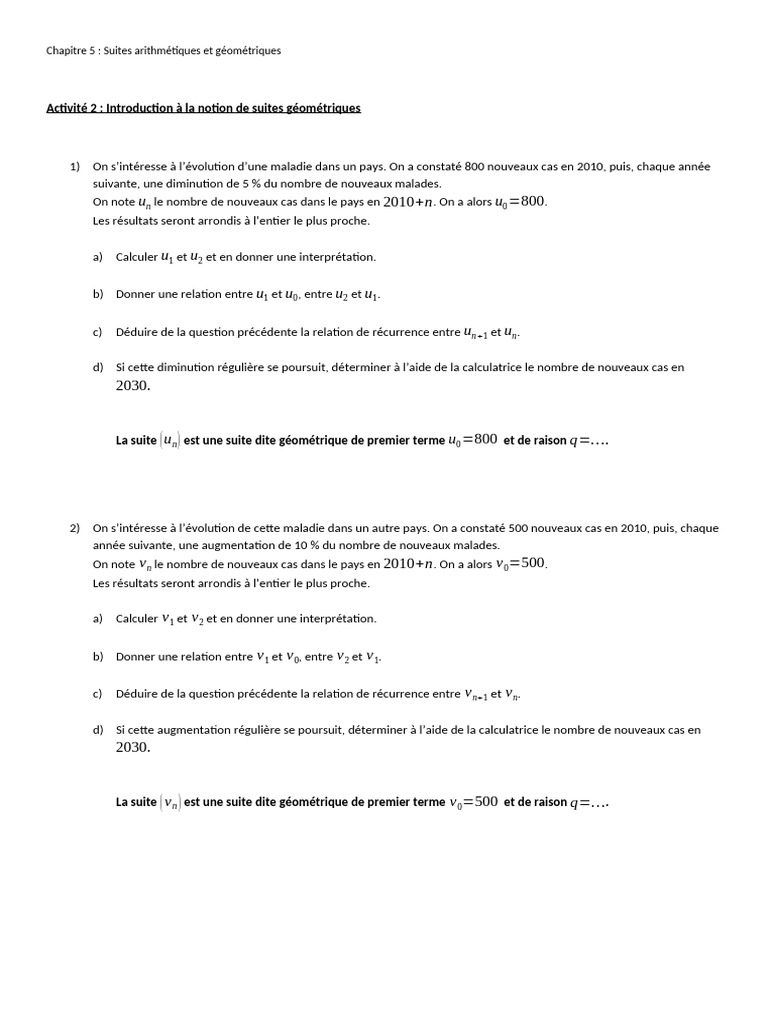 Évolution des cas de maladie en 2030 | PDF | Mathématiques | Analyse ...
