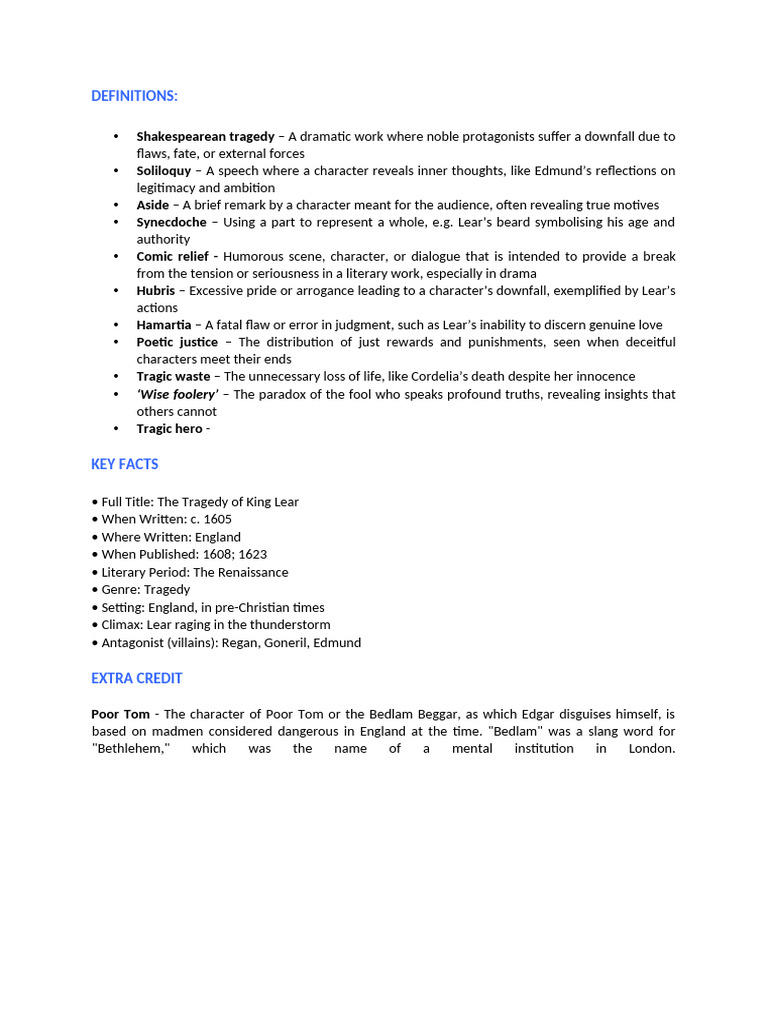 king lear FINAL | PDF | King Lear