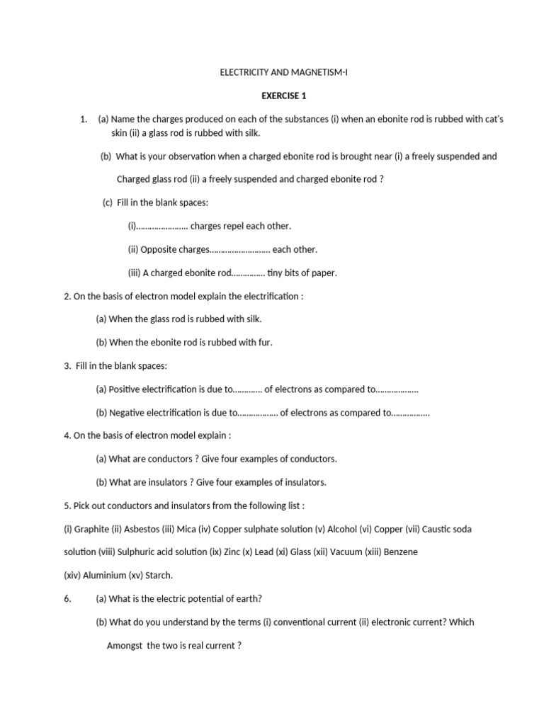 Electricity and Magnetism | PDF | Electric Charge | Electric Current