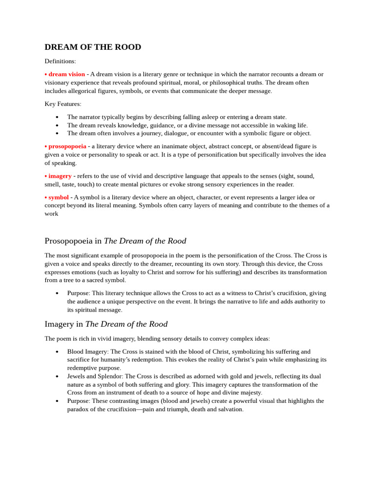 Dream of The Rood Final | PDF | Dream | Salvation